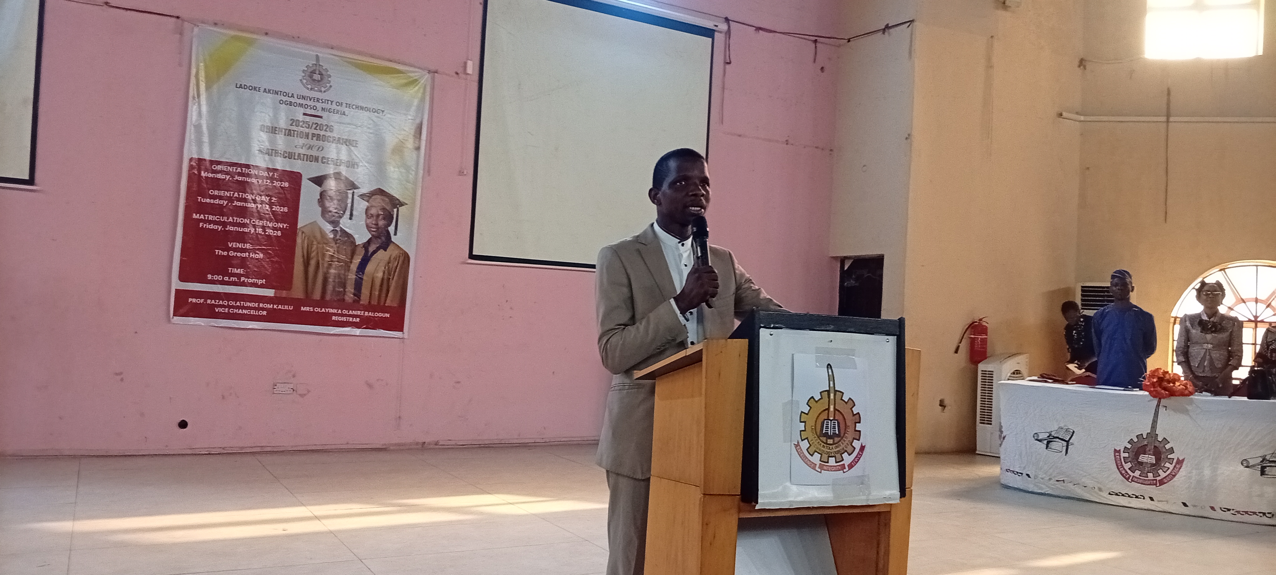 2026 ORIENTATION PROGRAMME AND MATRICULATION CEREMONY ORIENTATION DAY ...